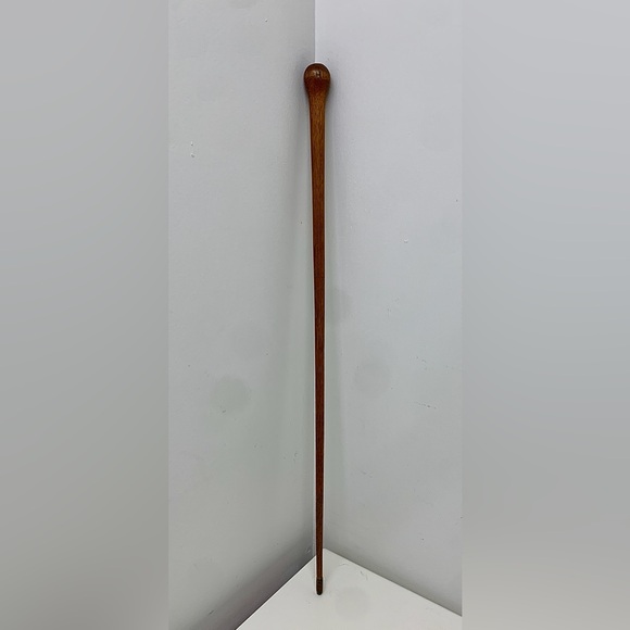 Art | Antque Primitive Turned Wood Bulb Handled Cane Walking Stick ...
